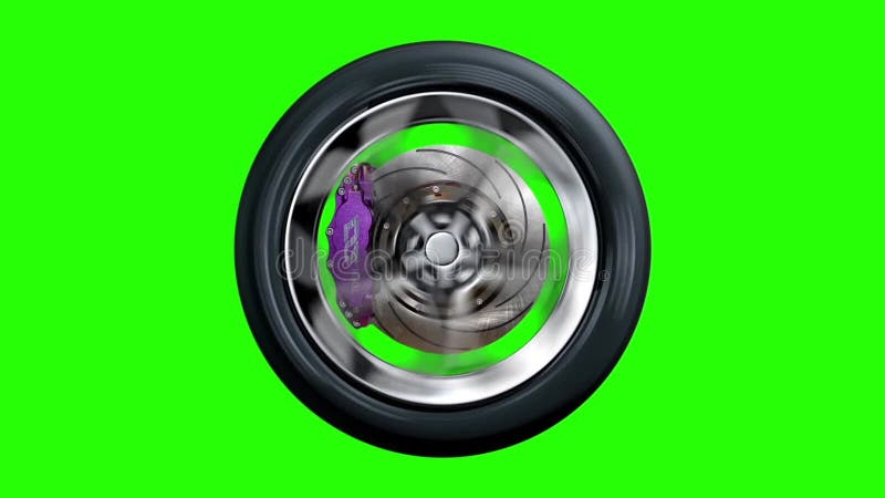 Wheel Tire Speed 3D Rendering Green Screen Animation Stock Video ...