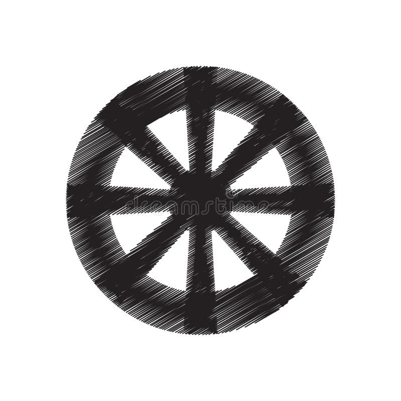 Wheel Tool Antique Round Draw Pictogram Stock Illustration ...