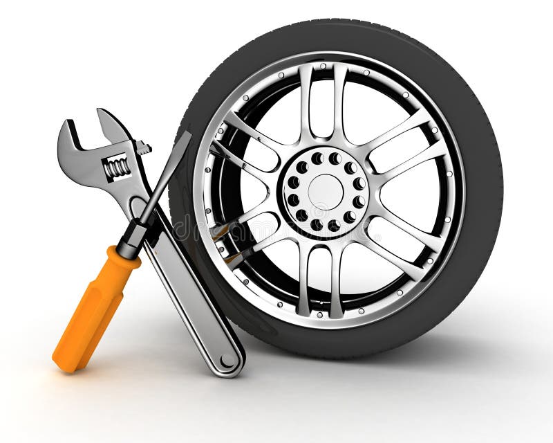 Wheel and Tools stock illustration. Illustration of modify - 22590929