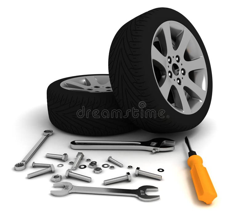 Wheel and Tools stock illustration. Illustration of steel - 29487701