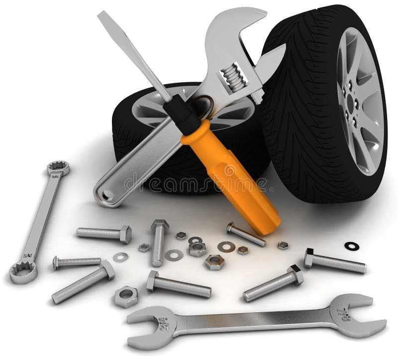 Wheel and Tools stock illustration. Illustration of industry - 29487716