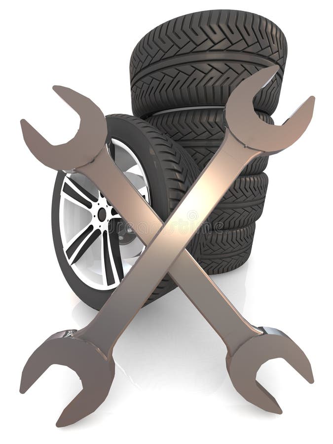 Wheel and Tools stock illustration. Illustration of chrome - 40160488