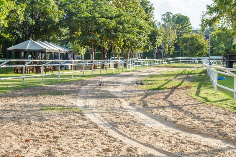 Wheel Track on Sand in the Stables. Stock Image - Image of ground ...