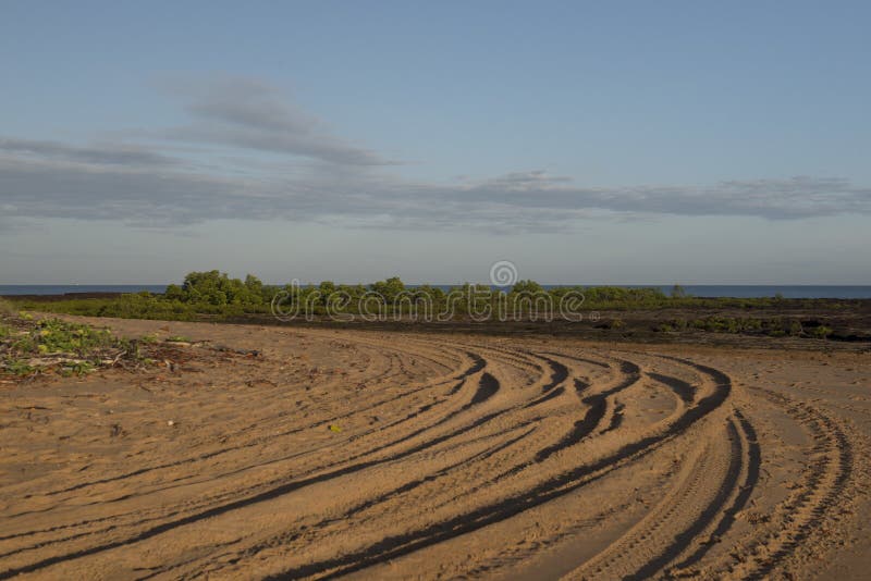 Wheel Tracks on Sandy Ground Stock Photo - Image of transport, ground ...