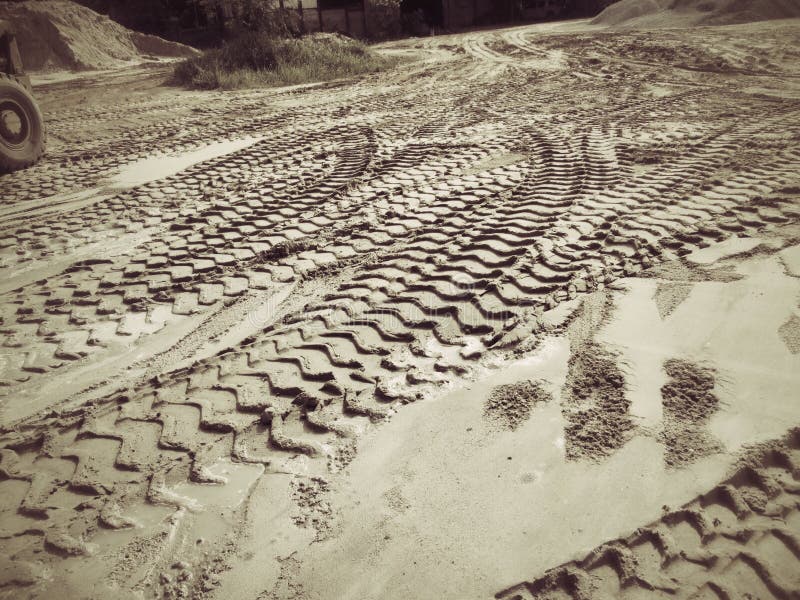 Wheel tracks stock image. Image of footprint, dirt, abstract - 55635433