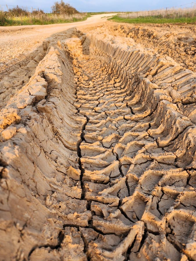 Wheel Tracks on the Soil, Close-up, Background, Texture Stock Image ...