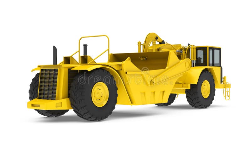 Wheel Tractor Scraper Isolated Stock Illustration - Illustration of ...