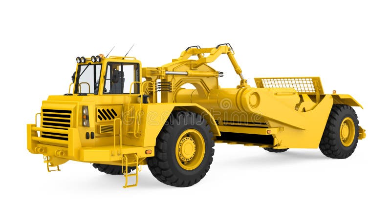 Wheel Tractor Scraper Isolated Stock Illustration - Illustration of ...