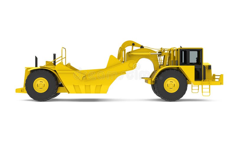 Wheel Tractor Scraper Isolated Stock Illustration - Illustration of ...