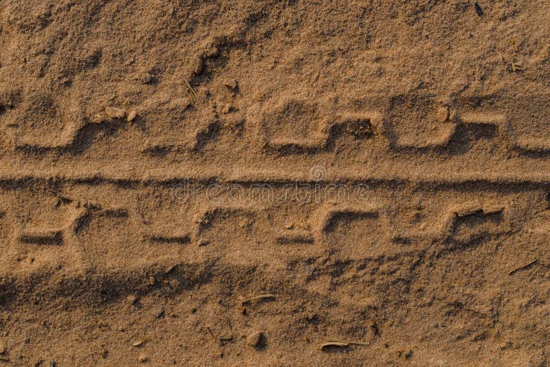 Wheel Trail on the Ground. Selective Focus. Stock Image - Image of soil ...