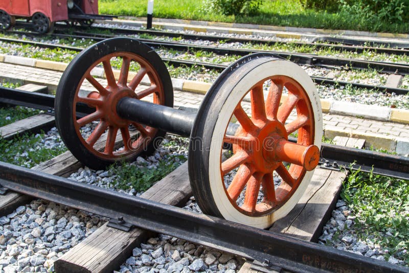 Wheel of Train on Railway stock image. Image of transportation - 49646745