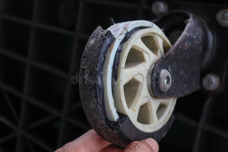 Wheel of Trolley are Broken Caused by Heavy Load Stock Image - Image of ...