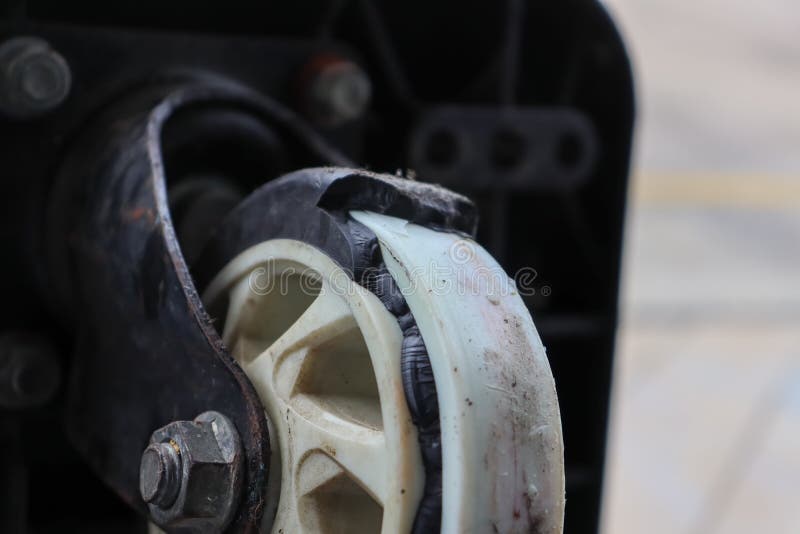 Wheel of Trolley are Broken Caused by Heavy Load Stock Photo - Image of ...