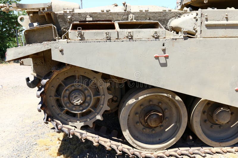 The Wheel is Used in the Tracks of a Battle Tank Stock Image - Image of ...