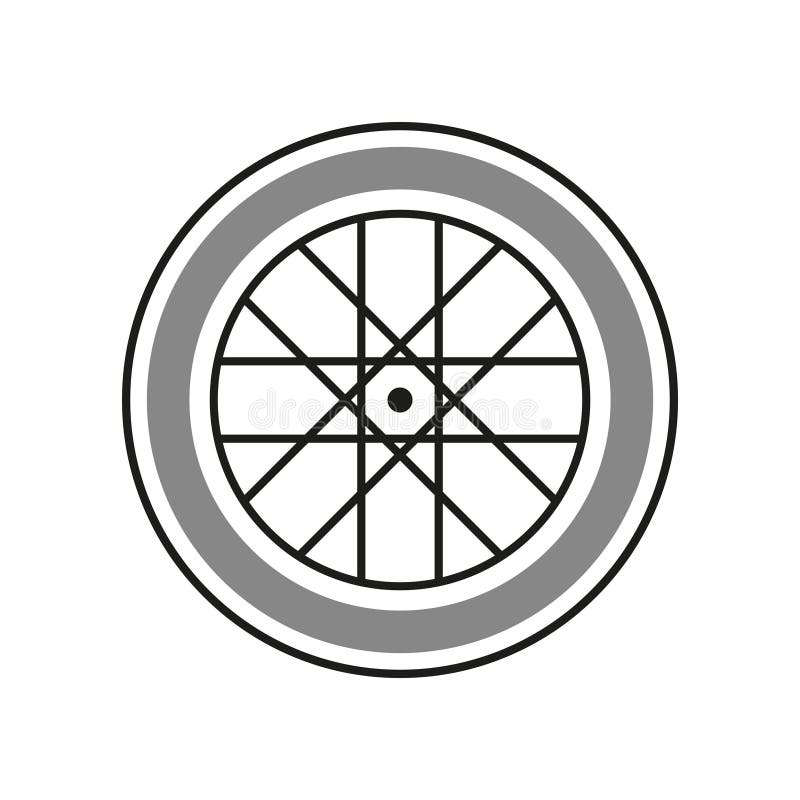 Wheel Vector Icon. Black and Gray. Circular Geometric Design. Simple ...
