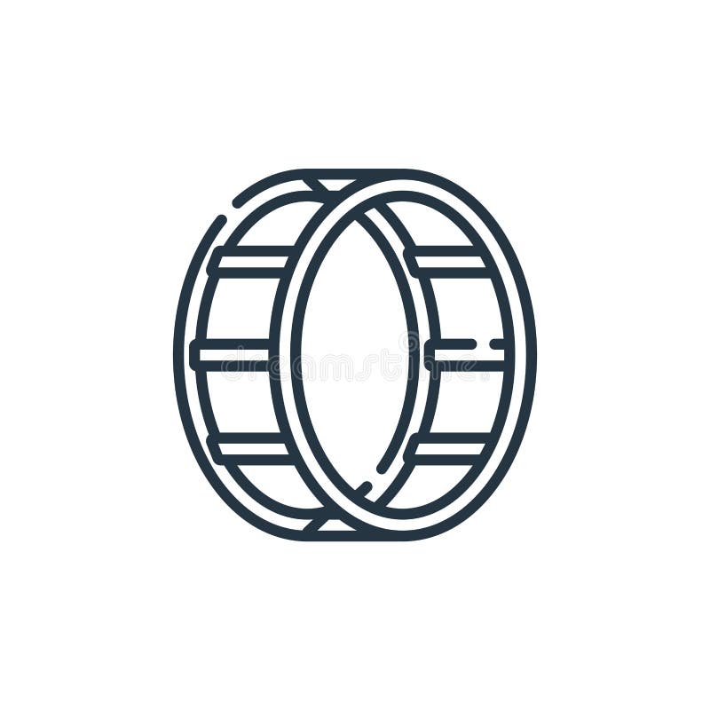 Wheel Vector Icon Isolated on White Background. Outline, Thin Line ...