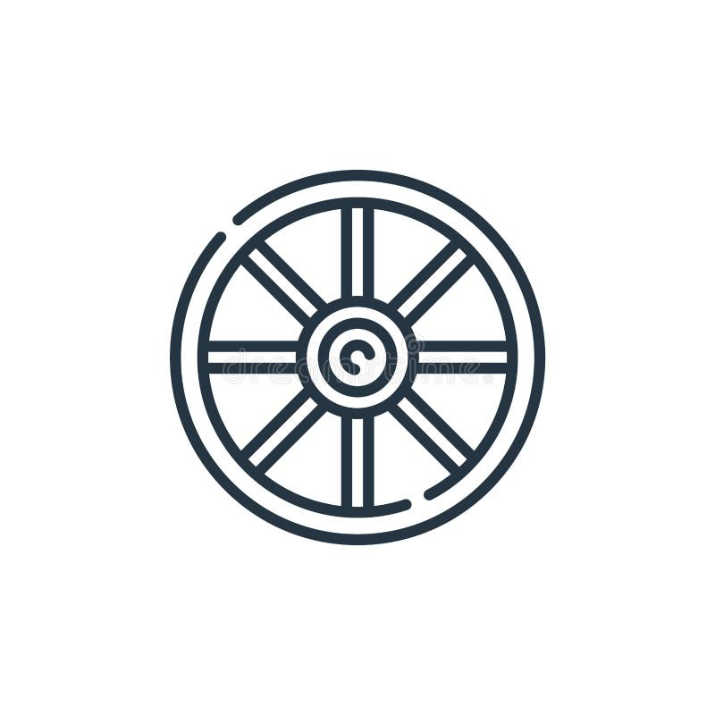 Wheel Vector Icon Isolated on White Background. Outline, Thin Line ...