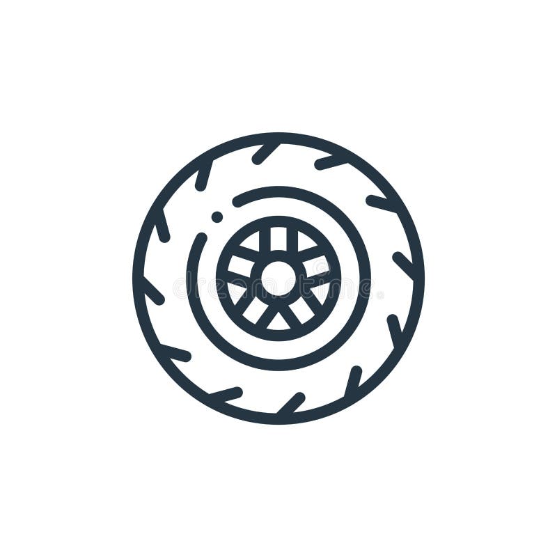 Wheel Vector Icon Isolated on White Background. Outline, Thin Line ...