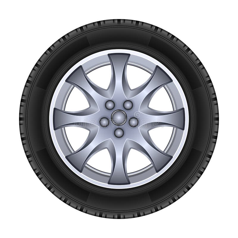 Wheel Vector Icon.Realistic Vector Icon Isolated on White Background ...