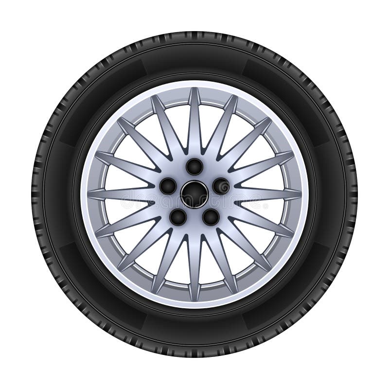 Wheel Vector Icon.Realistic Vector Icon Isolated on White Background ...