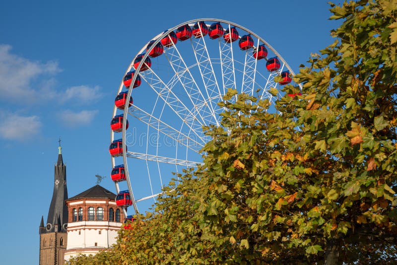 Wheel of Vision, Downtown Dusseldorf, Germany Stock Image - Image of ...
