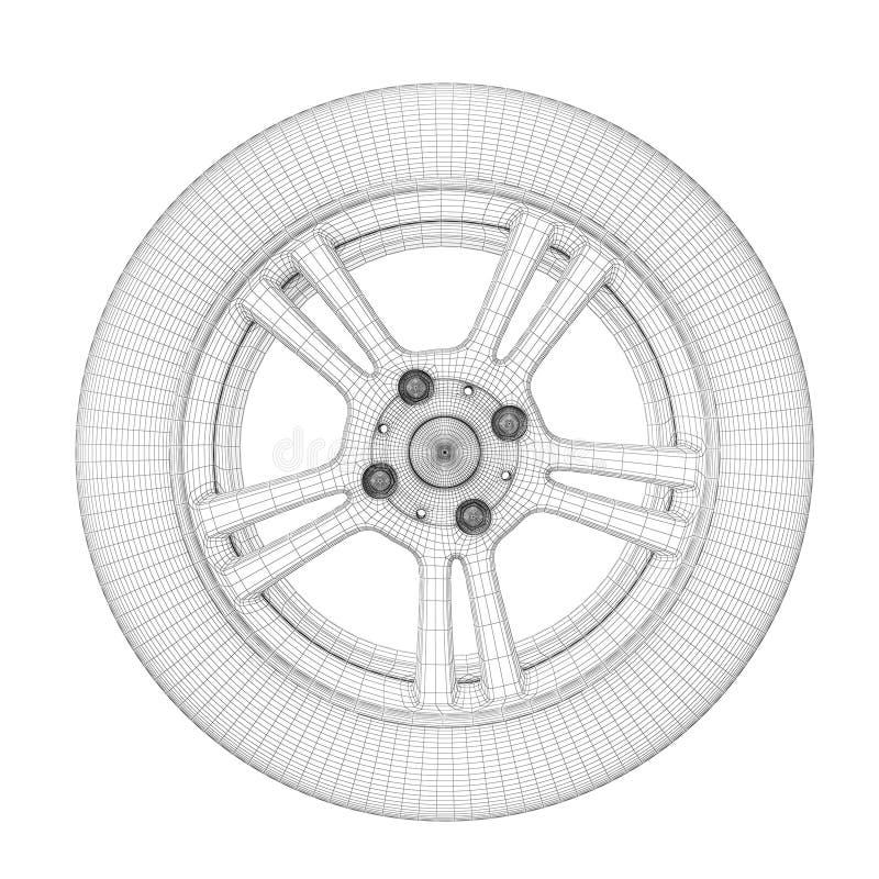 Car Wheel Wire Model EPS10 Vector, Car Wheel, Vector Sketch ...