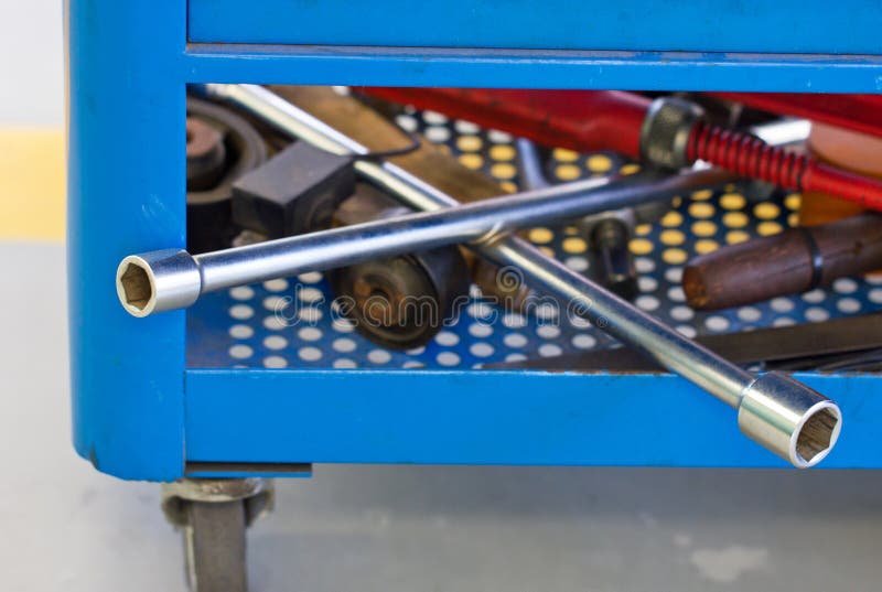 Wheel Wrench and Other Tools. Stock Image - Image of tools, workshop ...