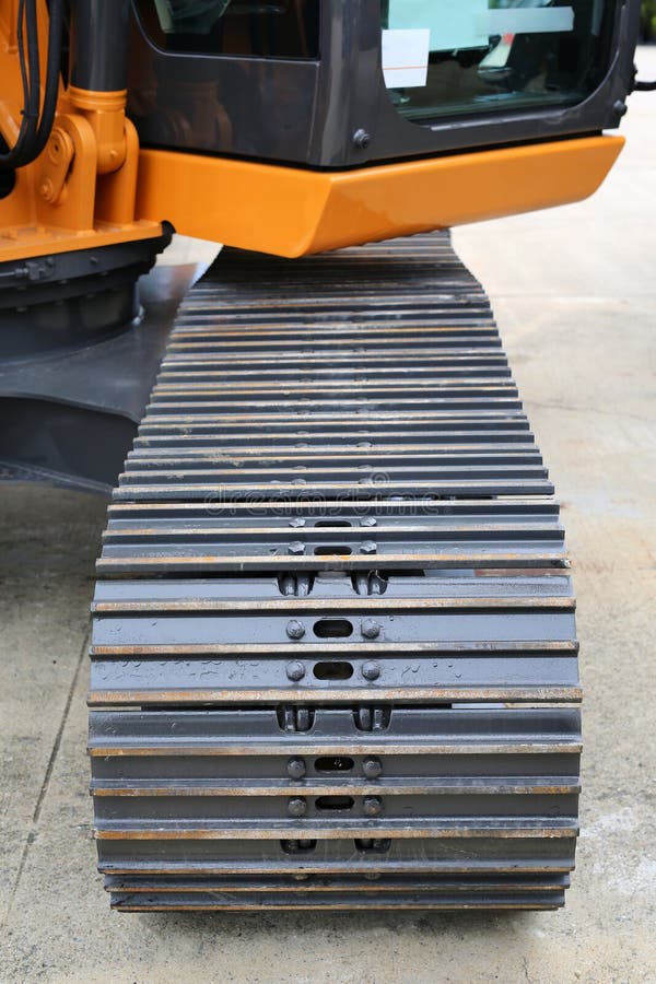 Caterpillar Wheel of Yellow Track-type Loader Excavator Stock Image ...