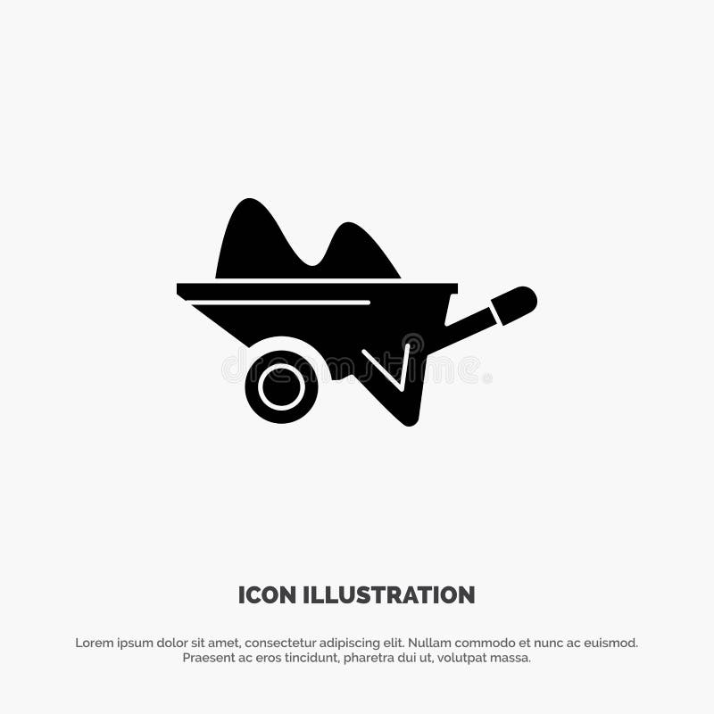 Wheelbarrow, Barrow, Farm, Garden, Gardening, Tools Solid Glyph Icon ...