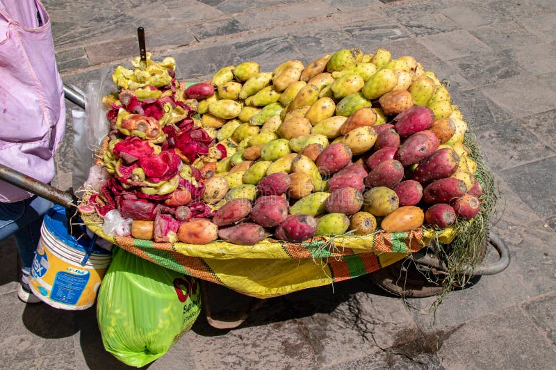 Wheelbarrow Full of Fruit in Cusco Stock Photo - Image of cusco ...