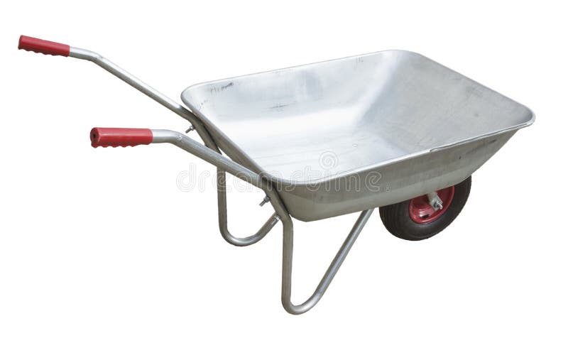 Wheelbarrow with Galvanized Body and One Wheel Stock Photo - Image of ...
