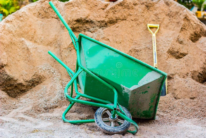 Wheelbarrow green stock image. Image of compost, green - 68821349