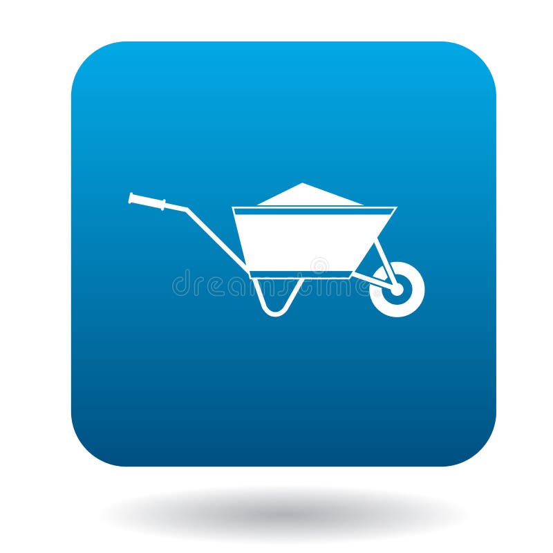 Wheelbarrow Icon in Simple Style Stock Illustration - Illustration of ...