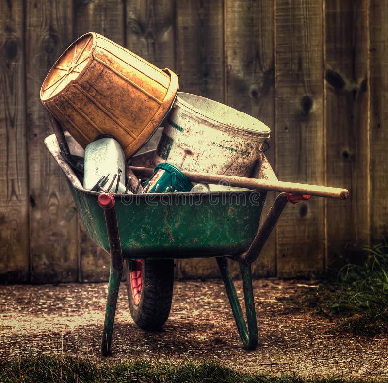 Wheelbarrow stock photo. Image of toned, overflowing - 43590910