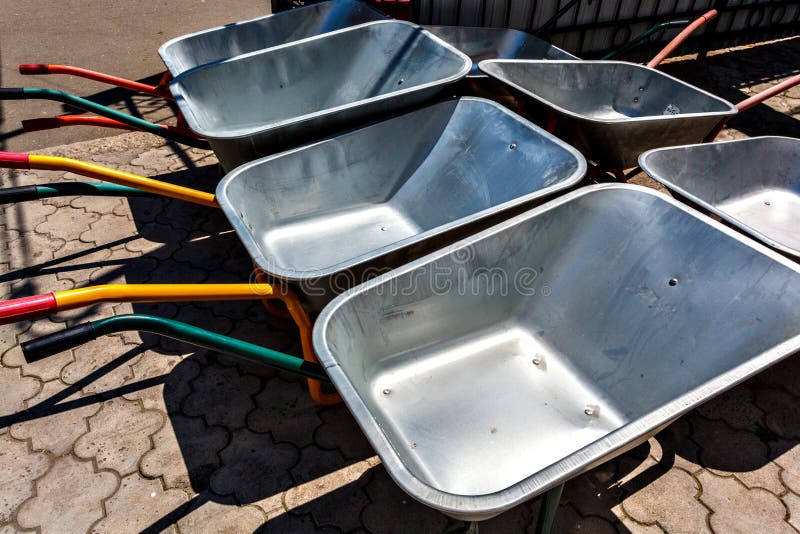 Wheelbarrow parking lot stock image. Image of garden - 56941061