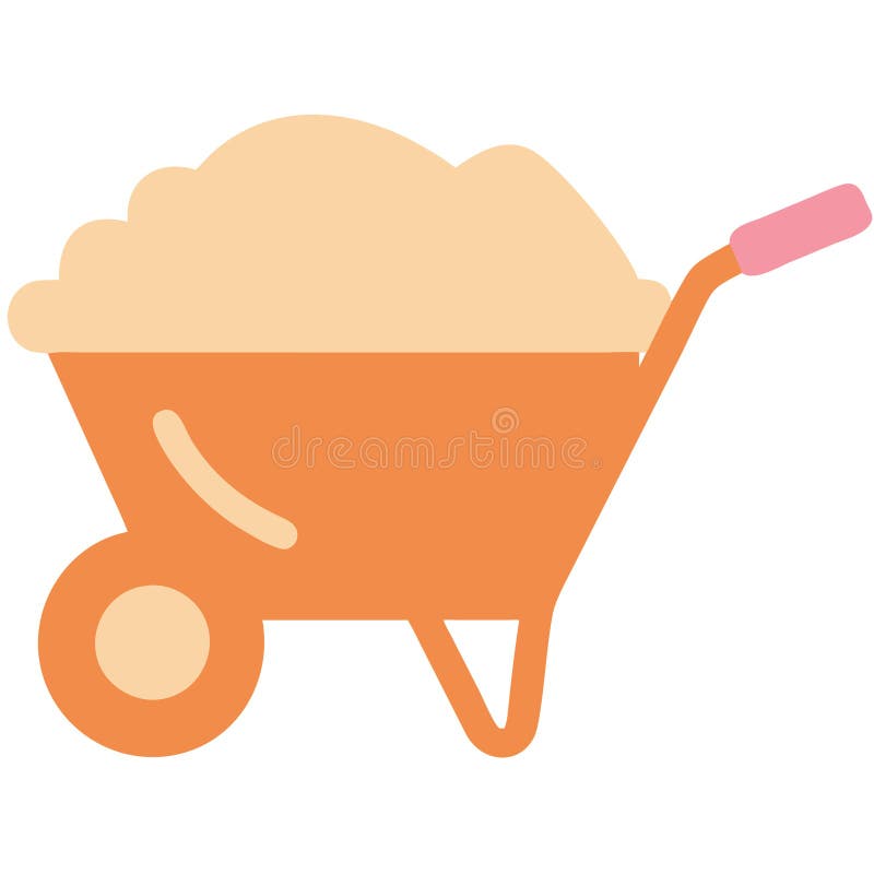 Wheelbarrow with Sand Vector Illustration for Construction and ...