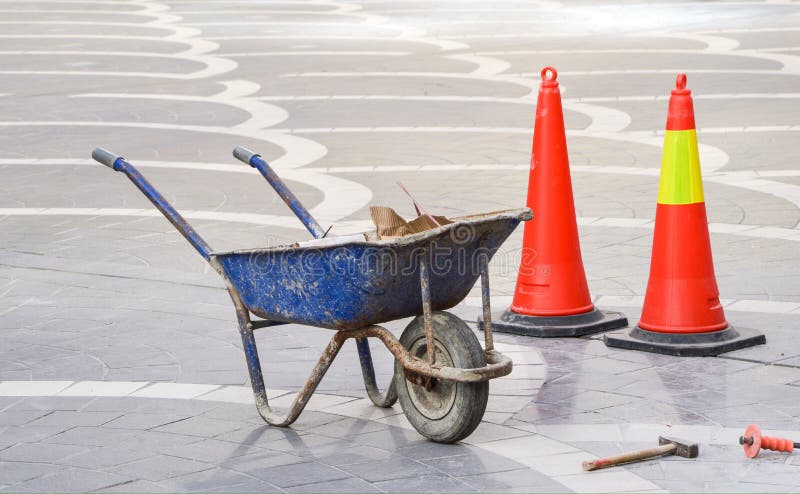 Wheelbarrow stock photo. Image of building, property - 48156584