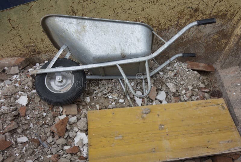 Wheelbarrow at the Construction Site Stock Image - Image of employment ...