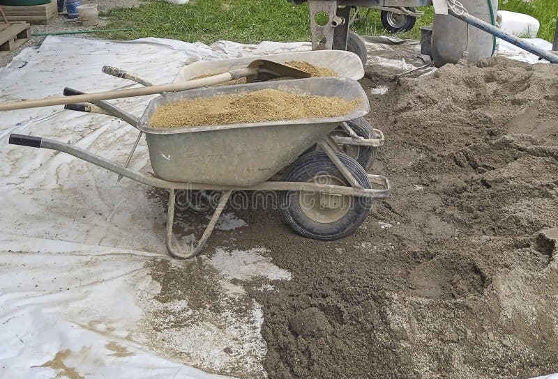 Wheelbarrow at the Construction Site Stock Photo - Image of facility ...