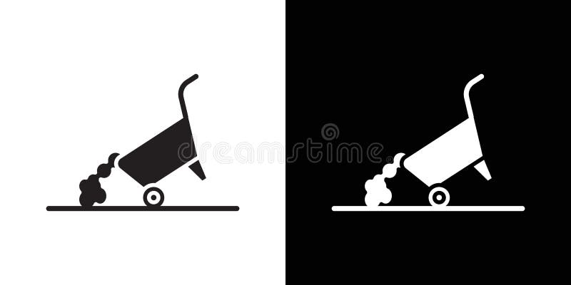 Wheelbarrow Unloading Icon Vector Flat Thin Line Illustration Stock ...