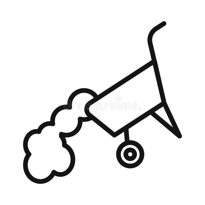 Wheelbarrow Unloading Icon Black Line Art Vector Stock Vector ...