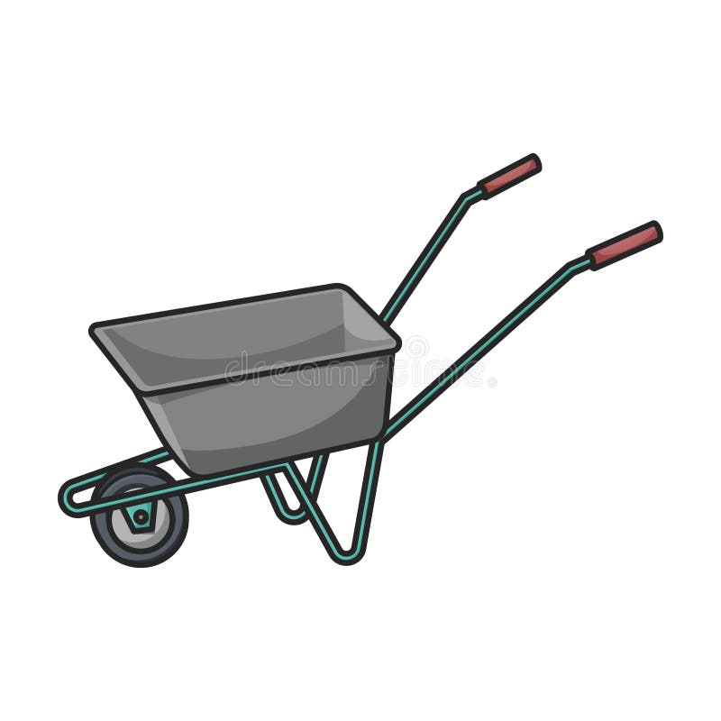 Wheelbarrow Vector Icon.Color Vector Icon Isolated on White Background ...
