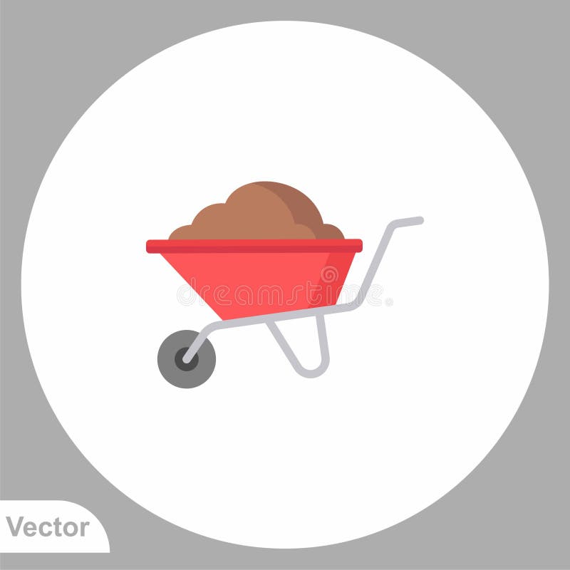 Wheelbarrow Vector Icon Sign Symbol Stock Vector - Illustration of ...