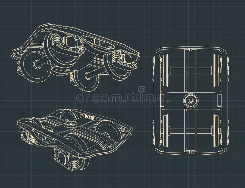 Train Wheelbase Isometric Blueprints Stock Vector - Illustration of ...