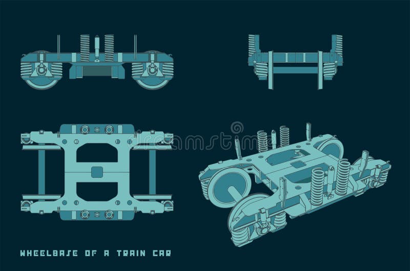 Wheelbase of a Train Car Drawings Stock Vector - Illustration of cargo ...