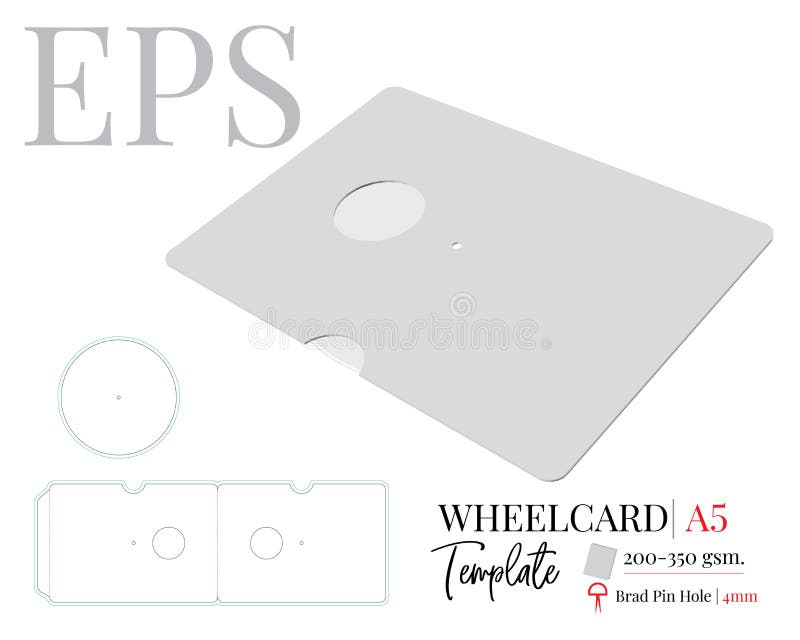 Wheel Card Die Cut Template, Vector Stock Vector - Illustration of ...