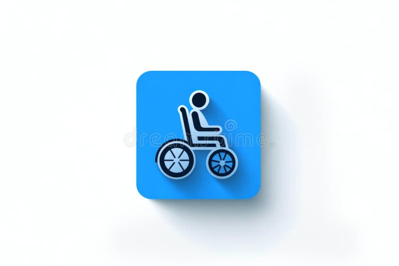 Wheelchair Accessibility Icon on a Blue Rounded Square Button Promoting ...