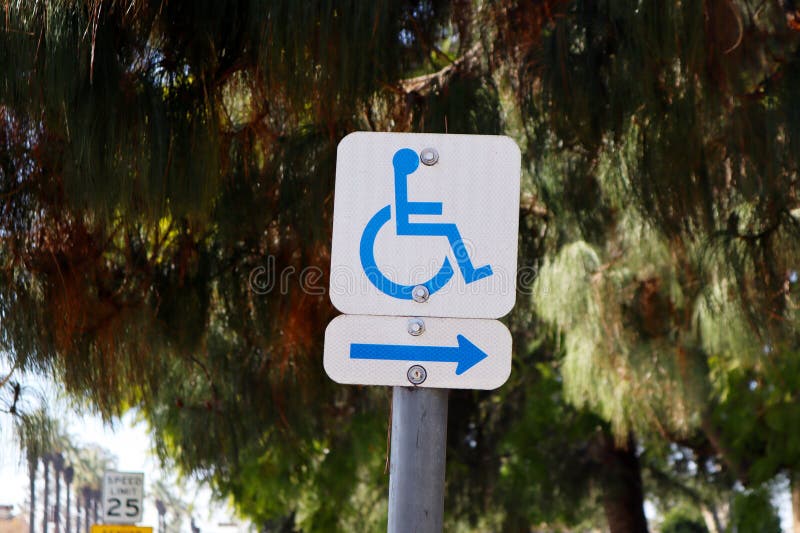 Wheelchair Accessible Entrance Route Sign Stock Image - Image of ...