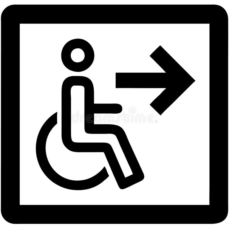 Wheelchair Accessible Exit Symbol Handicap Access Vector Illustration ...