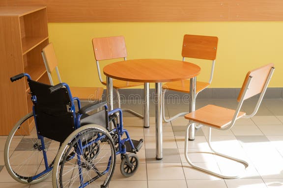 Wheelchair Accessible Seating in an Educational Space. Stock Photo ...